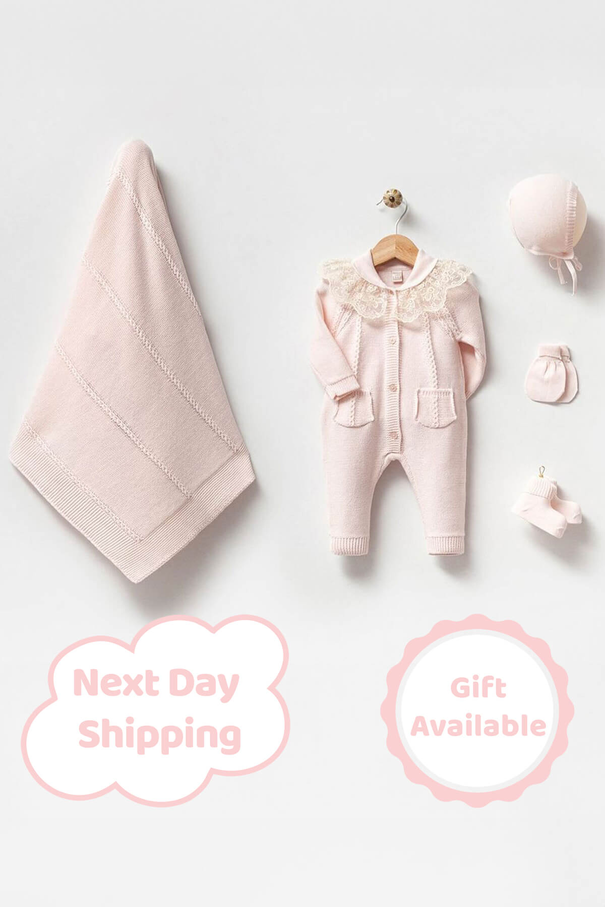 Adrian Pink Knit Newborn Set - THA Dressing